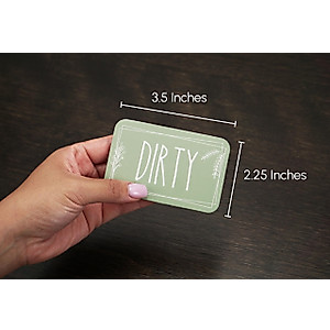 Double-Sided Dishwasher Magnet Clean Dirty Sign, Clean and Dirty Magnet for Dishwasher, Dirty or Clean Magnetic Signs, Clean/Dirty for Stainless Steel Decor, Dish Washer Sign Magnet