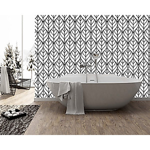 Black and White Peel and Stick Contact Paper Self Adhesive Umbrella Shape Wallpaper Removable Vinyl Film Decorative Shelf Drawer Liner Sticker 17.7 inch x 118 inch (Black and White, 17.7 x 118 inch)