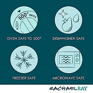 Rachael Ray Solid Glaze Ceramics Egg Tray/Holder, 12 Cup, Teal