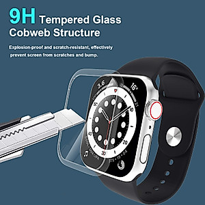 [2 Pack] Tempered Glass Screen Protector 40mm Compatible for Apple Watch Series 6/5/4/ SE 3, EWUONU Full Coverage Waterproof 3D Curved Edge Anti-Scratch Bubble Free HD Clear Screen Film for iWatch Accessories(40mm)