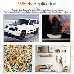 Rustark 6 Piece Buffing and Polishing Kit Includes Assorted 6 Inch with 1/2" Arbor Hole Buffing Wheels, Black Emery, Brown Tripoli, White Diamond for Bench Grinder