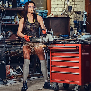 Zhanmai Cut Resistant Leg Sleeves Bite-Proof Protective Leg Sleeves for Welding, Lawn Mowing Guard Safety (Gray, Heel Hole Style)