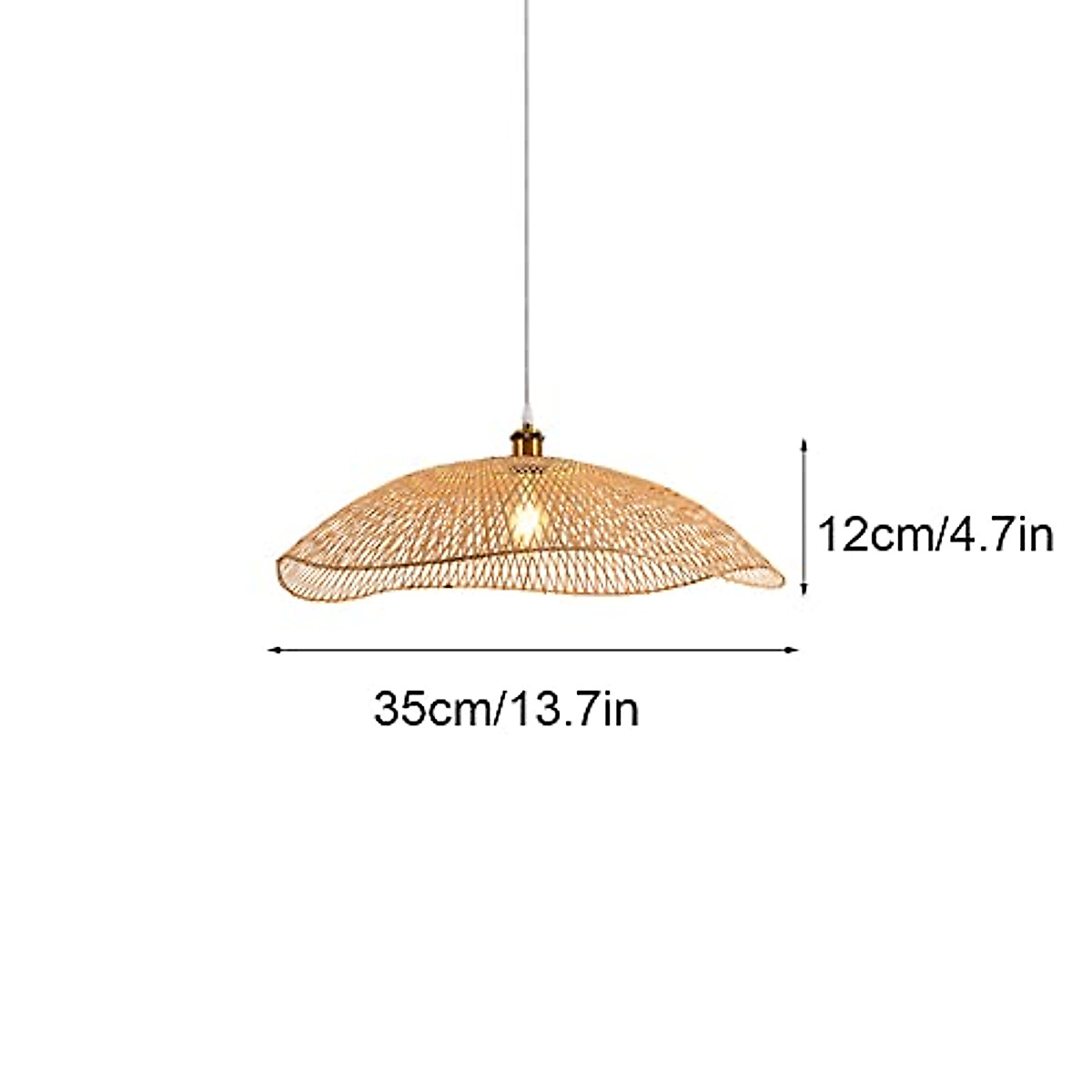 PARREN Bamboo Basket Pendant Lights, Japanese Style Lamp Shade Rattan Cage Beige Wicker Woven Ceiling Hanging Lamps Boho Natural Bamboo Dining Room Lighting Fixture for Kitchen Island Bedroom Living R