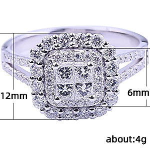 14K Gold Plated 925 Sterling Silver Rings for Women Cubic Zirconia Anniversary Wedding Ring 925 Sterling Silver CZ Engagement Ring for Women (6)