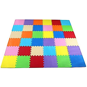 Balance From Kid's Puzzle Exercise Play Mat with EVA Foam Interlocking Tiles, 9 Colors (36 Tiles)