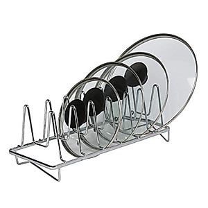 Kitchen Details Chrome Geode Organizer | Free Standing | Pots & Pans | Cutting Boards | Container Lids | Countertop and Cabinet Storage