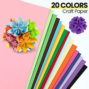 Yeaqee 500 Sheets Colored Construction Paper Bulk 8.5 x 11'' and 12 x 18'' Construction Paper Lightweight Art School Supplies Colorful Craft Paper for Kids Adults Arts and Crafts (70 GSM)