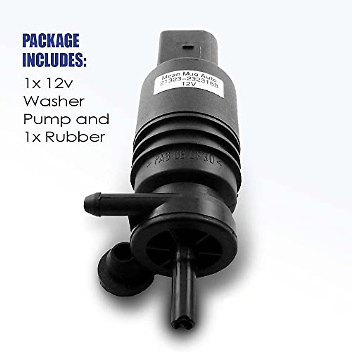 Mean Mug Auto 21323-232316B Windshield Washer Pump w/Grommet - Compatible with BMW, Mercedes-Benz - Replaces OEM #: 67128362154, 67128377612