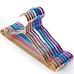 MMOOCO Clothes Hangers, 4PCS,Clothes Hangers ，Aluminum Alloy Traceless Non-Slip Holder Racks， Metal Hanger ，Clothing Organizer Drying Hangers (Color : Red, Size : 4pcs)