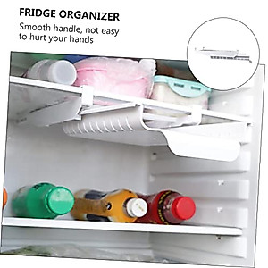 YARNOW 1pc Refrigerator Storage Bracket Fridge Freezer Bags Rack Bag Organizer Zipper Bag Rack Hanger Refrigerator Storage Shelf Refrigerator Stand Holder Rack Abs Tray White Telescopic