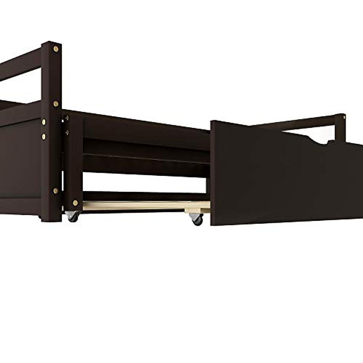 RUNWON Twin to King Extendable Daybed with Trundle,Wooden Platform Bed Furniture for Bedroom
