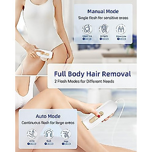 LAORICI Laser Hair Removal for Women and Men with 3-in-1 Feature, IPL Hair Removal 9 Levels 999,900 Flashes At-Home Permanent Hair Removal, Pain-free Hair Removal for Bikini Line Armpit Face Use