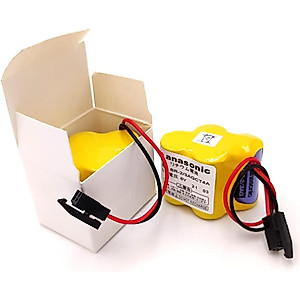 BATTEMALL (4-Pack) BR-2/3AGCT4A 6V 4400mAh Replacement Battery for Panasonic FANUC A98L-0031-002 (Black Connector)