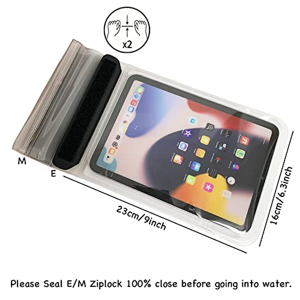 EMSEEK Waterproof Ebook Reader Case Waterproof Tablet Cover Dry eReader Bag Waterproof Holder Pouch for Amazon Kindle Paperwhite Oasis Fire 7 IPAD Mini Passport Wallet Key Fob Money Phone(Blue)