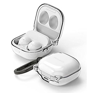 Ringke Hinge [Anti-Yellowing Material] Compatible with Samsung Galaxy Buds 2 Pro Case, Galaxy Buds 2, Galaxy Buds Pro, and Galaxy Buds Live, Sturdy Solid Transparent Cover for Galaxy Buds2 Pro - Clear