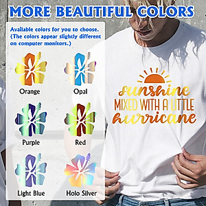 Holographic HTV Heat Transfer Vinyl HTV Vinyl Bundle – 12" x 20" 2 Sheets/Roll, 5 Rolls Easy to Cut & Weed Iron-On Vinyl for T-Shirts, DIY Projects 5 Colors Iron on Vinyl for Heat Press Machine