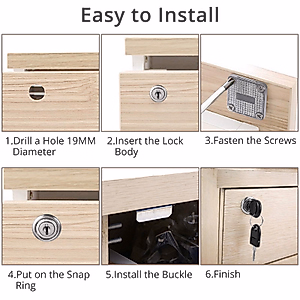 Tanice 4 Pack Furniture Lock Zinc Alloy Cam Security Lock Keyed Alike Cylinder Cupboard Drawer Lock with 8 Keys for Door Cabinet Mailbox Drawer Cupboard Household Office