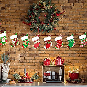 45 Pcs Christmas Stocking Cutouts Xmas Cut-Outs for Winter Bulletin Board Classroom Office Christmas Party Decorations