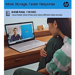 HP 2023 Newest Touchscreen Business Laptop, 17.3 Inch HD+ Display, AMD Ryzen 5 7530U Processor(Beats i7-1165G7), 64GB RAM, 1TB SSD, Wi-Fi 6, Anti-Glare, Full KB, Webcam, Windows 11 Home, Silver