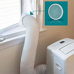 Daisypower Portable Air Conditioner Exhaust Hose 5 Inch Diameter Clockwise Thread 80 Inch Length Replacement AC Tube,Universal Compatible with Honeywell,Winter,LG,Delonghi,White