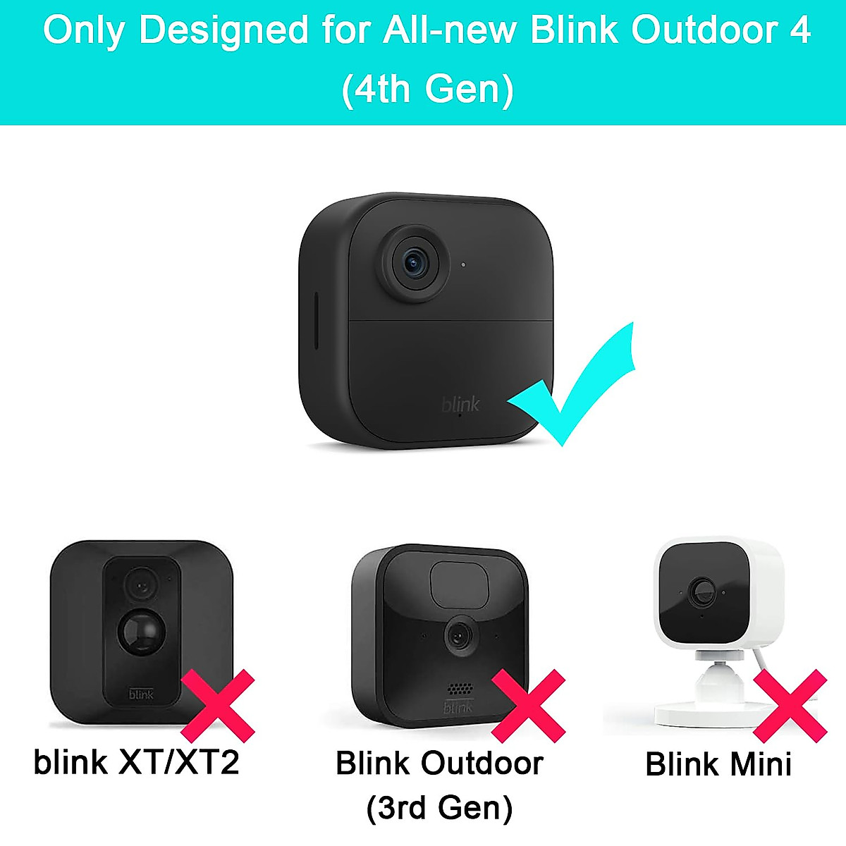 5 Pack Wall Mount for Blink Outdoor 4 (4th Gen) with Weatherproof Protective Housing and Blink Sync Module 2 Mount (Blink Camera & Sync Module is Not Included)