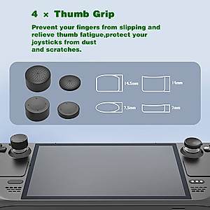TGDPLUE Back Button Enhancement Set for Steam Deck/Steam Deck OLED/Legion Go 8.8,Kit with Touchpad Protect Skin,90 Degree Right Angle USB-C Male to USB-C Female Adapter,Thumb Grip Caps for Valve Deck