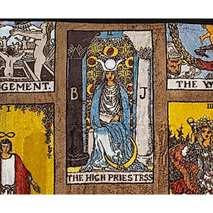 Tarot Card Collage Fleece Throw Blanket | Plush Soft Polyester Cover for Sofa and Bed, Cozy Home Decor, Luxury Room Essentials | Zodiac Astrology Gifts for Adults and Teens | 45 x 60 Inches