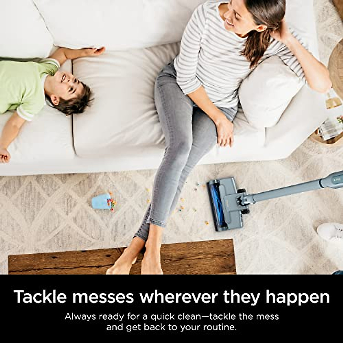 Shark WS642BL WANDVAC System Pet Ultra-Lightweight Powerful Cordless Stick Vacuum with Charging Dock, Blue, 0.013 Qt. Capacity