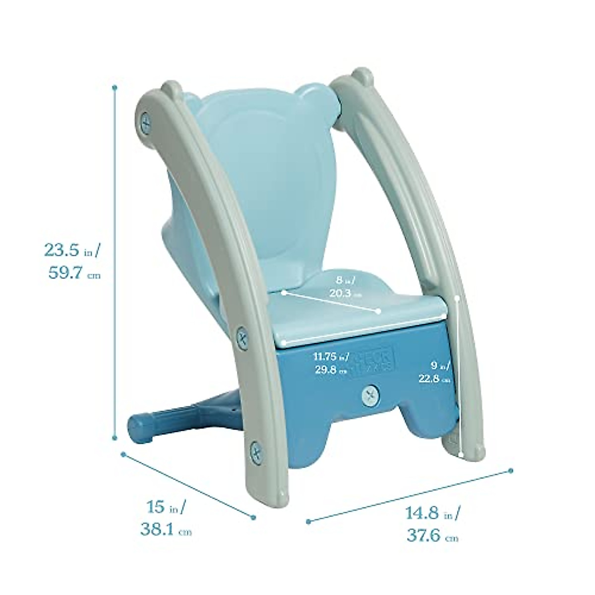 ECR4Kids Sit-N-Rock, Rocking Horse, Seafoam