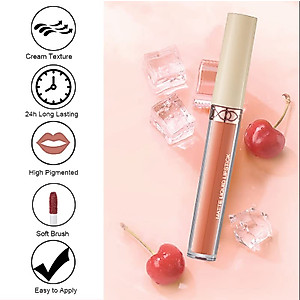 Rosarden Matte Nude Lipstick - Matte Liquid Lipstick - Nude Liquid Lipstick - Waterproof & Long Lasting 24 Hour Matte Lipstick- Soft Velvet Matte Lipstick - Matte Lipstick Lip Makeup for Women(01)