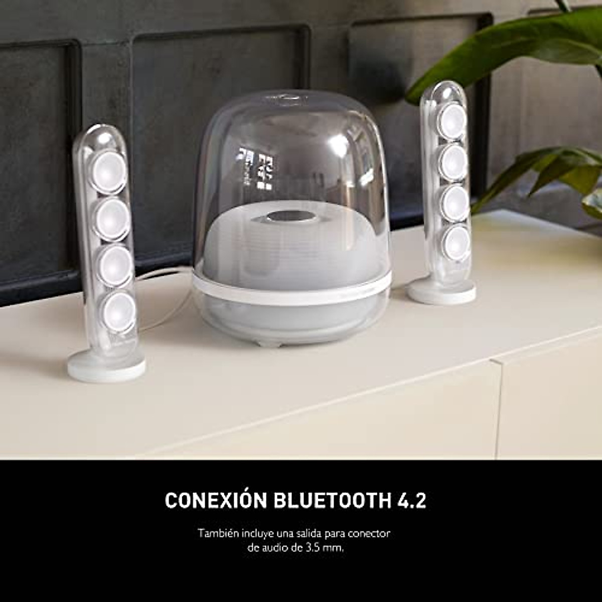 Harman Kardon HK SoundSticks 4-2.1 Bluetooth Speaker System with Deep Bass and Inspiring Industrial Design (White)
