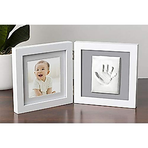 Little Pear Baby's Print Keepsake Desk Frame, Handprint And Footprint Imprint Kit, Folding Tabletop Frame, 4x6 Photo Insert, Gift For New And Expecting Moms, White