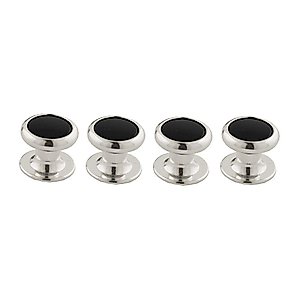 David Donahue Men's White Brass Black Onyx Flat Back Stud Set (4 Count) (ST854800)