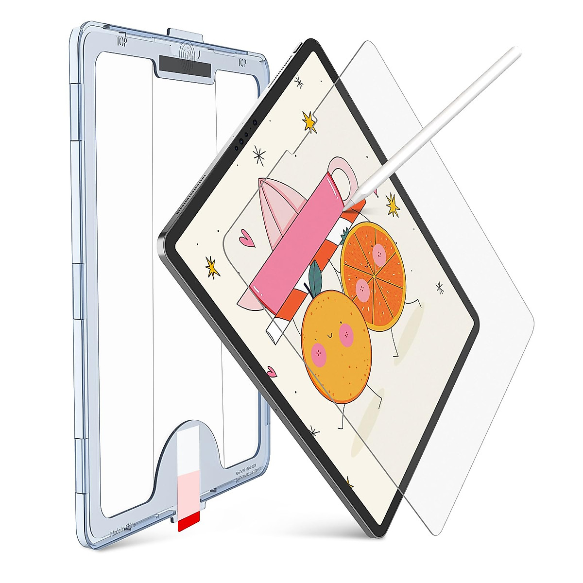 KCT Paperfeel Glass Screen Protector Compatible with iPad Pro 12.9 6th/5th/4th/3rd Generation (2022&2021&2020&2018), Matte Surface, Tempered Glass, EZ Kit