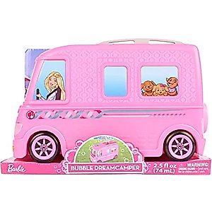 Barbie Dream Camper Bubble Machine | Vehicle Toy with Lights and Sounds for Kids | Bubble Solution Included - Sunny Days Entertainment