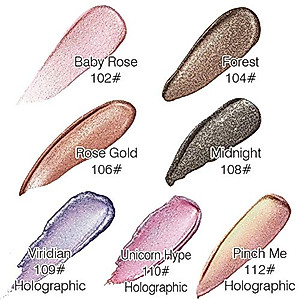 Ardorlove Metallic Glitter Eyeshadow Liquid, Shiny Liquid Eyeshadow Highly Pigmented, Long Lasting Liquid Metallic Eyeshadow, Metal Eye Shadow Liquid, Gift for Girls and Women -101