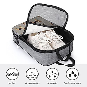 Frcavbin Gray Dog Puppy Travel Shoe Bag Shoes Carrier with Handle and Zipper Foldable Shoe Puches Organizer for Home storage School starts