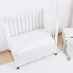 CaSaJa Microfiber 3 Pack Mini Portable Crib Sheets, Pack N Play Sheets with Comfy Napping Surface for Baby, Silky Soft Playard Playpen Sheets Set, Fits 24" x 38", Green + Light Grey + White