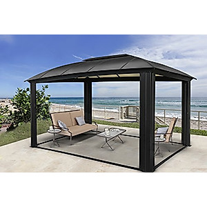Paragon-Outdoor GZ3DXL Hardtop Hardtop Siena Gazebo, Black, 12' x 16'