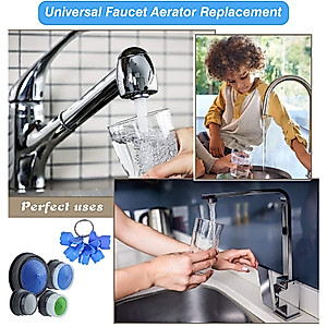 12 Pcs Cache Aerator, 5 Sizes Faucet Aerator Key Removal Wrench, Replacement Cache Aerator for Sink M16.5 18.5 21.5 24 mm Tap Aerators Flow Restrictor