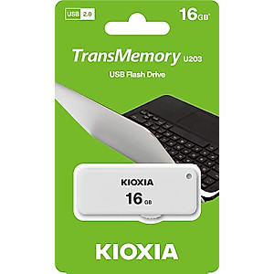 Kioxia U203 Slide TransMemory 16GB USB2.0 Flash Drive Portable Data Disk USB Stick White LU203W016GG4