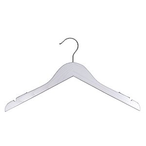 NAHANCO 20917HU Wooden Shirt Hangers, NAHANCO Line", Home Use, 17", Whitewash (Pack of 25)