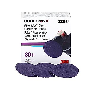 Cubitron 3M Cubitron II Roloc Fibre Disc 786C, 33380, 2 in (50 mm), 80+, 15 discs per carton, 6 cartons per case