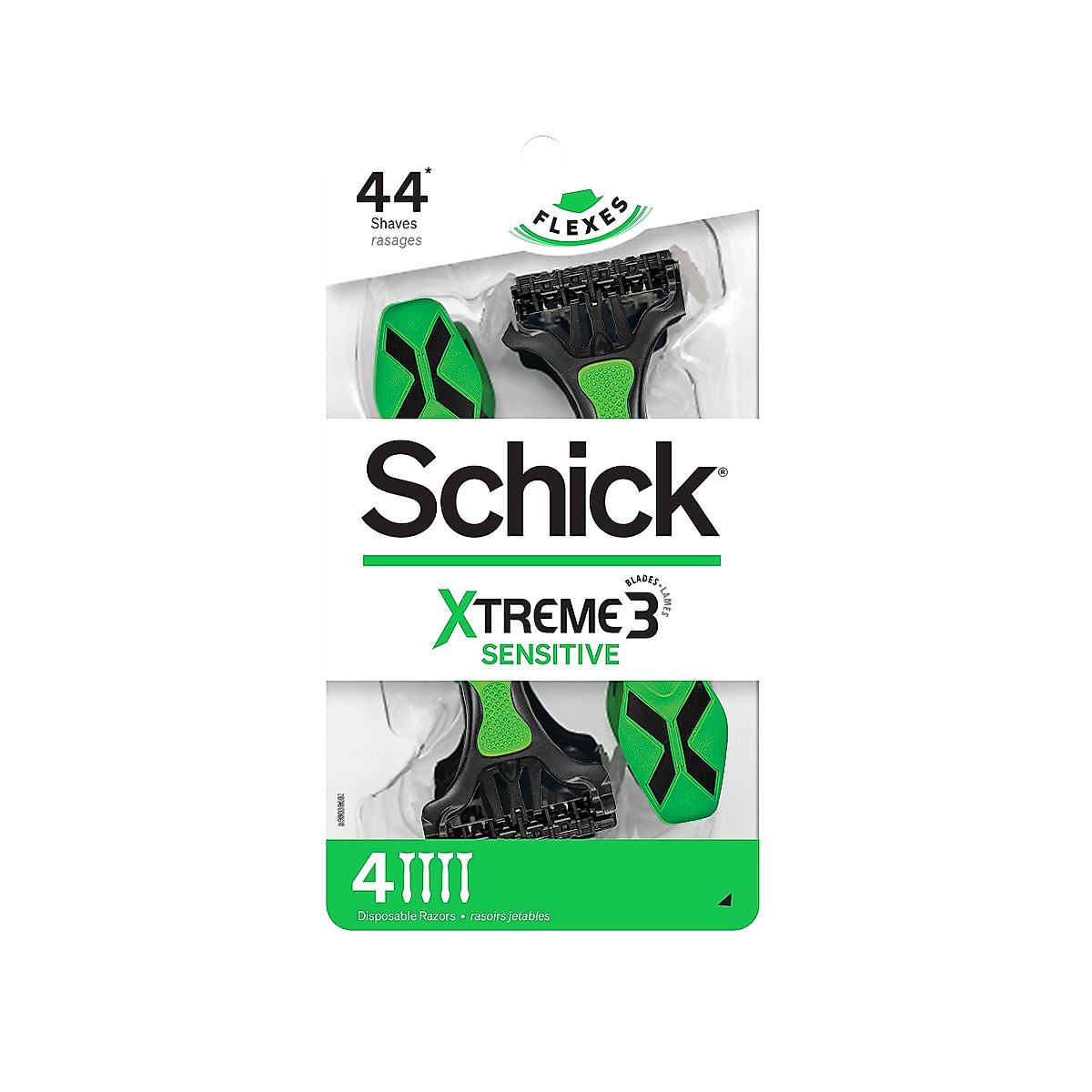 Schick Xtreme 3 Sensitive Skin Disposable Razors for Men, Disposable Razors, 4 Count (Pack of 3 ), Packaging May Vary