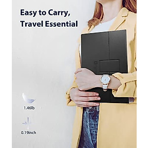 Ingnok Portable Monitor 15.6 Inch FHD 1080P IPS Laptop Screen Extender, 350cd/m2 USB C HDMI Travel Monitor w/Smart Cover & Speakers, Portable Screen for Laptop Mac PC Phone Xbox PS4/5 Switch