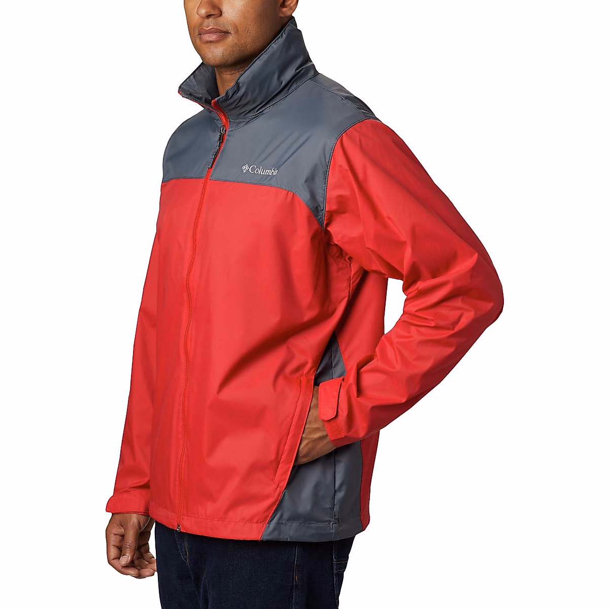 Columbia Men's Glennaker Lake Rain Jacket, Mountain Red/Graphite, Medium