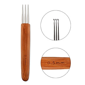 Sunshane 6 Pieces Dreadlock Crochet Hook 0.5mm 0.75 mm Needle Weaving Crochet, Include 1 Hook, 2 Hooks, 3 Hooks for Braid Craft