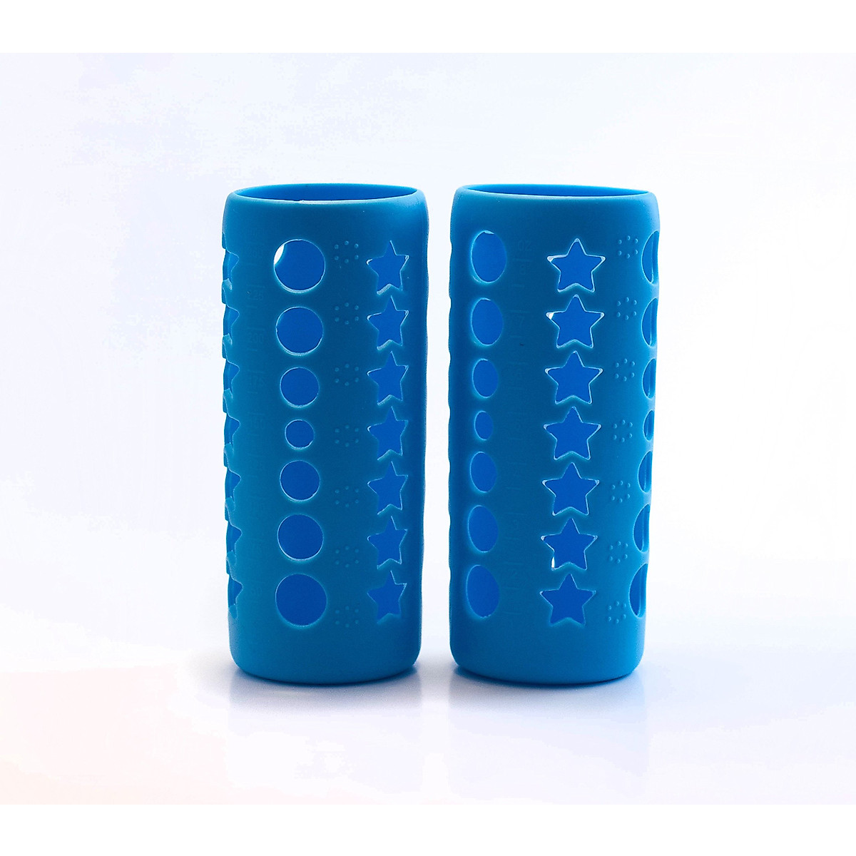 Silicone Glass Baby Bottle Cover by HNR - 2 Pack Blue