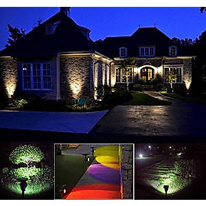 Suneng Power Solar Spot Lights Outdoor Color Change Remote Control Landscape Tree Spotlights Waterproof Security LED for Garden Lawn Yard Step Walkway Pathway Auto on/Off