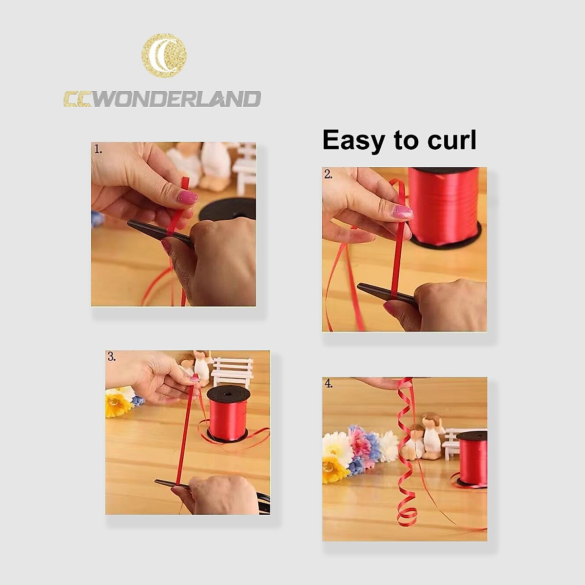 500 Yards Black Crimped Curling Ribbon Balloon Curling Ribbon Balloon String Roll for Decoration Balloon Accessories